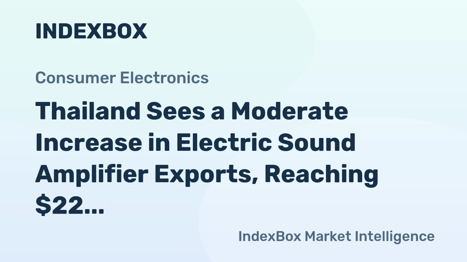 Thailand Sees a Moderate Increase in Electric Sound Amplifier Exports, Reaching $22 Million in 2023