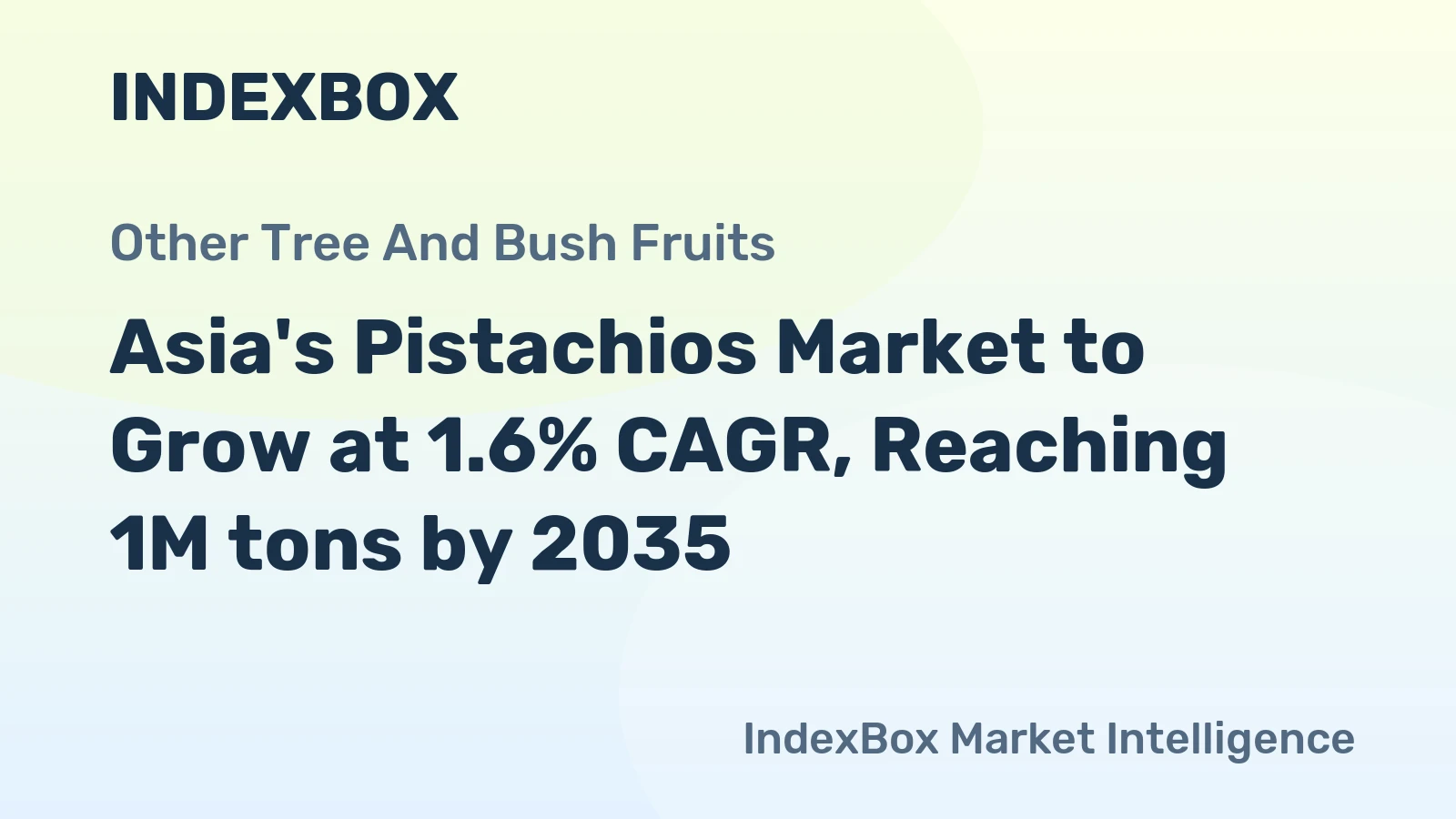 Asia's Pistachios Market to Grow at 1.6% CAGR, Reaching 1M tons by 2035