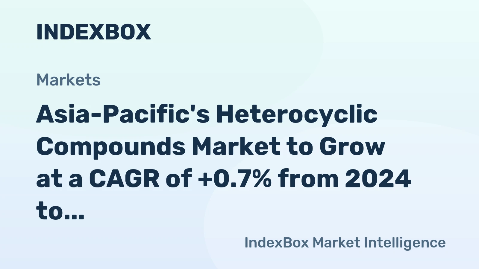 Asia-Pacific's Heterocyclic Compounds Market to Grow at a CAGR of +0.7% from 2024 to 2035, Reaching $52.8B by 2035
