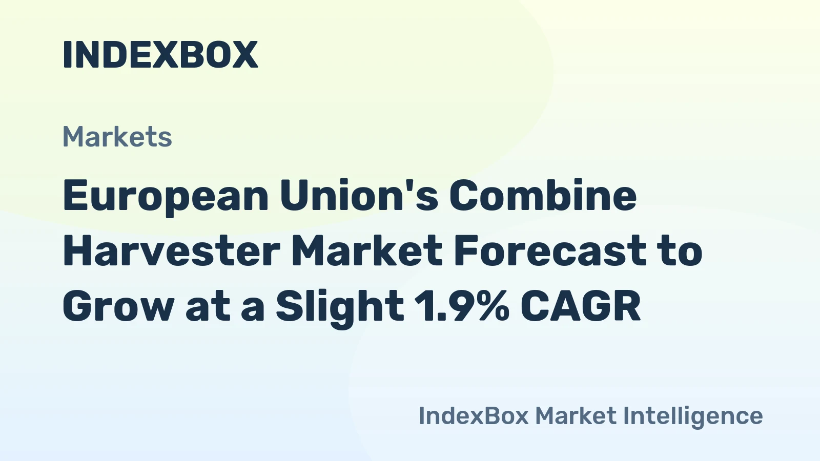 European Union's Combine Harvester Market Forecast to Grow at a Slight 1.9% CAGR