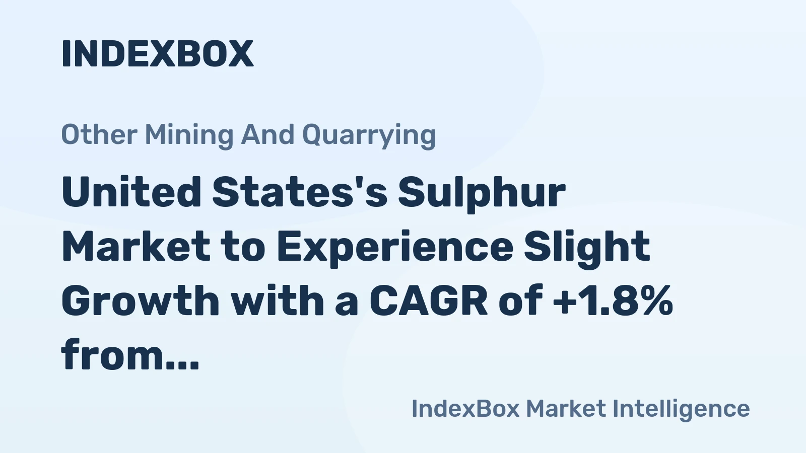 United States's Sulphur Market to Experience Slight Growth with a CAGR of +1.8% from 2024-2035