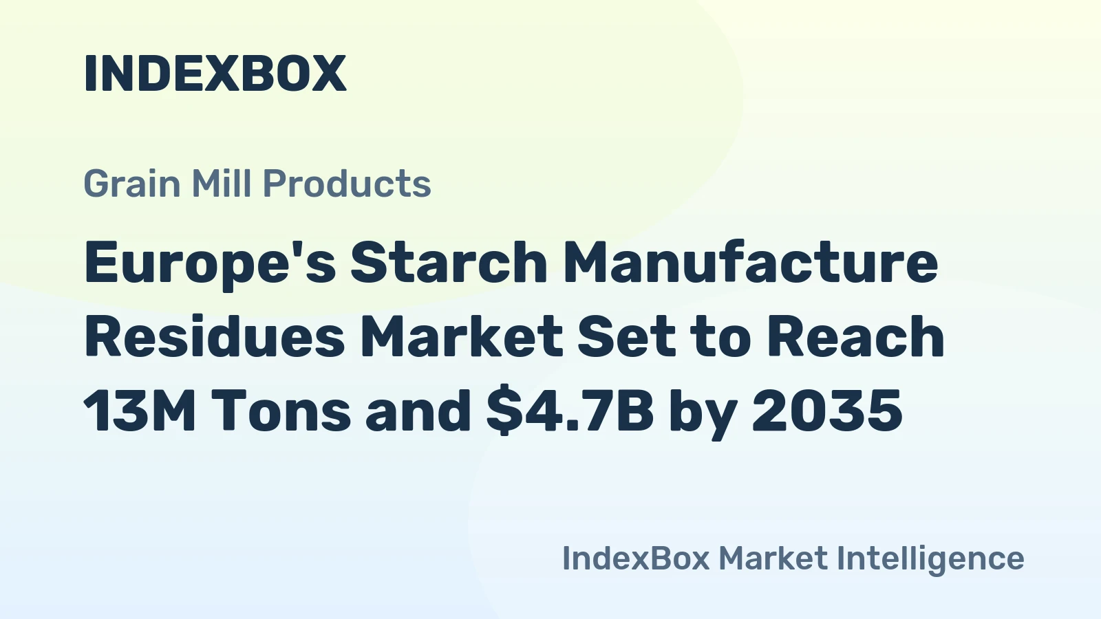 Europe's Starch Manufacture Residues Market Set to Reach 13M Tons and $4.7B by 2035