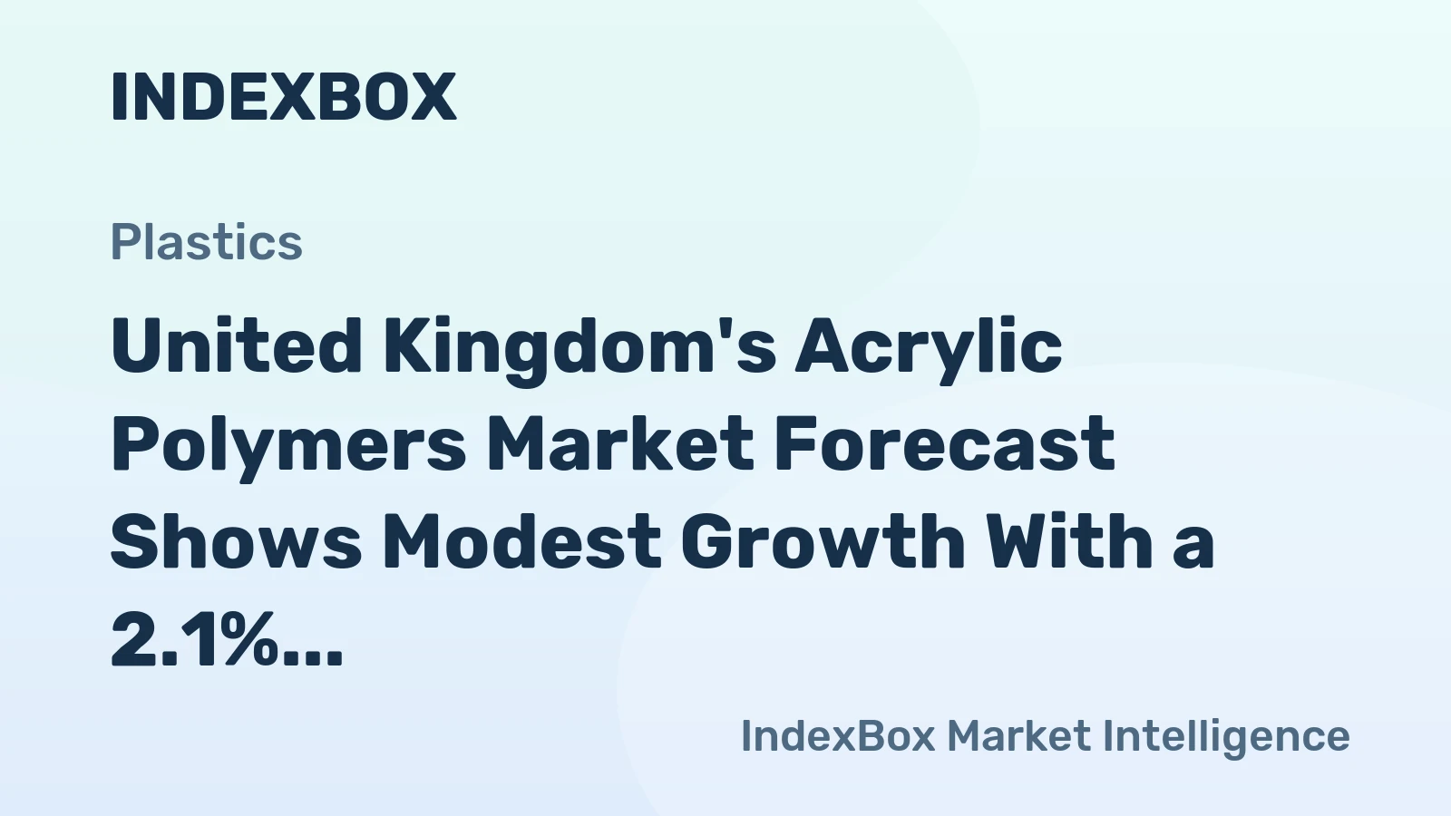 United Kingdom's Acrylic Polymers Market Forecast Shows Modest Growth With a 2.1% CAGR in Value