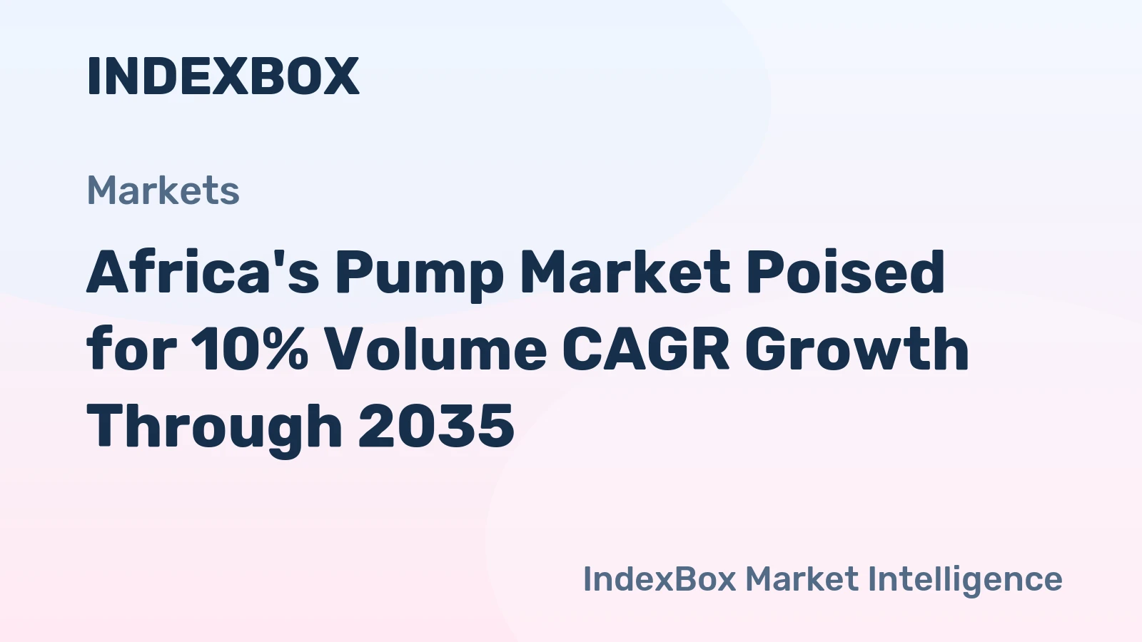 Africa's Pump Market Poised for 10% Volume CAGR Growth Through 2035