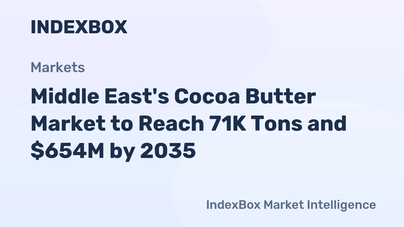 Middle East's Cocoa Butter Market to Reach 71K Tons and $654M by 2035