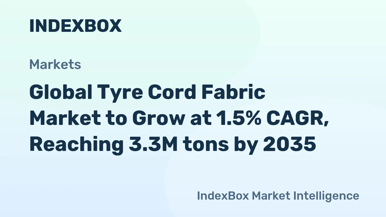 Global Tyre Cord Fabric Market to Grow at 1.5% CAGR, Reaching 3.3M tons by 2035