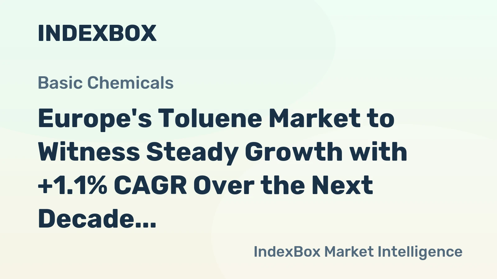 Europe's Toluene Market to Witness Steady Growth with +1.1% CAGR Over the Next Decade, Reaching $3.5B by 2035