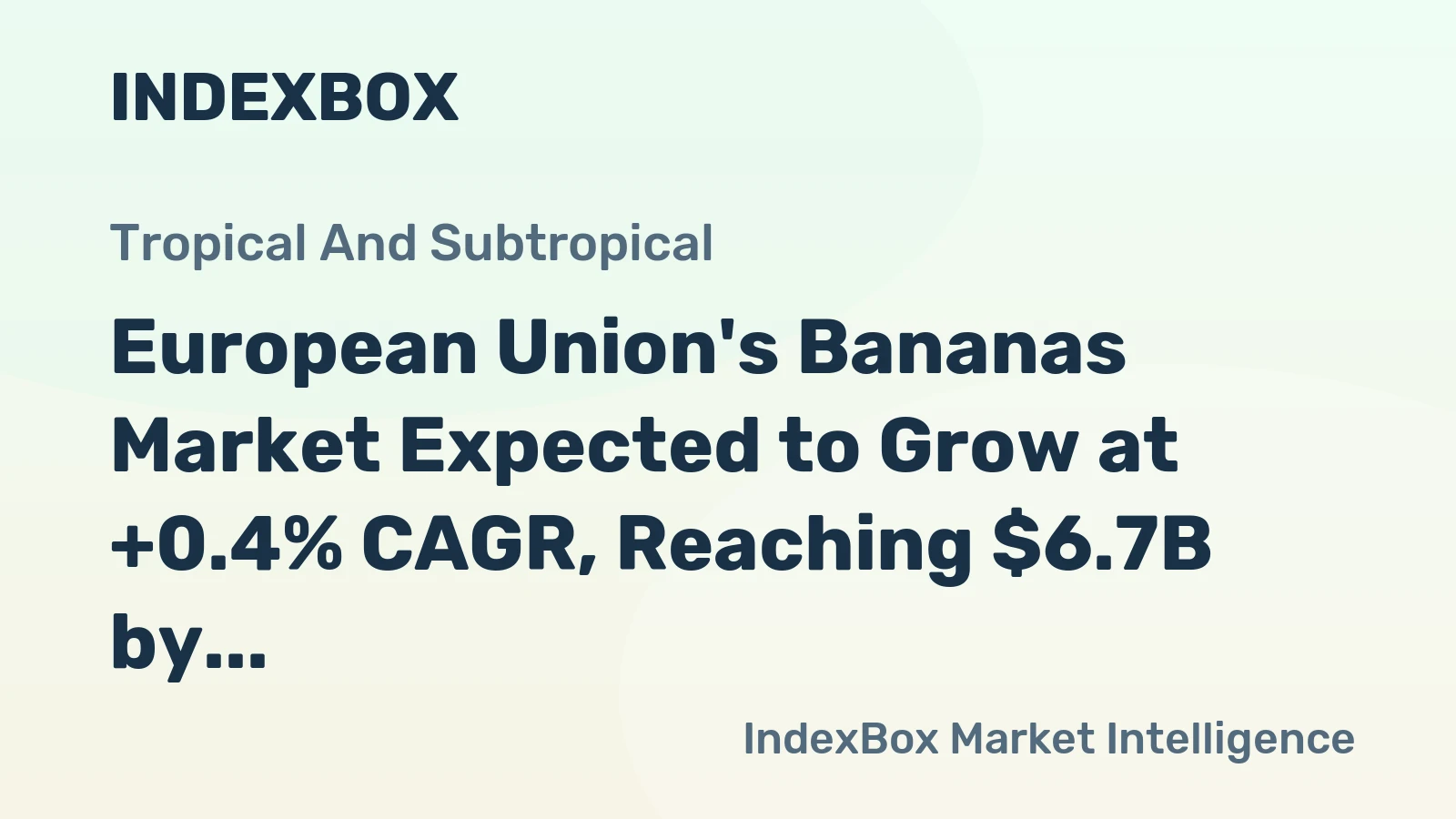 European Union's Bananas Market Expected to Grow at +0.4% CAGR, Reaching $6.7B by 2035