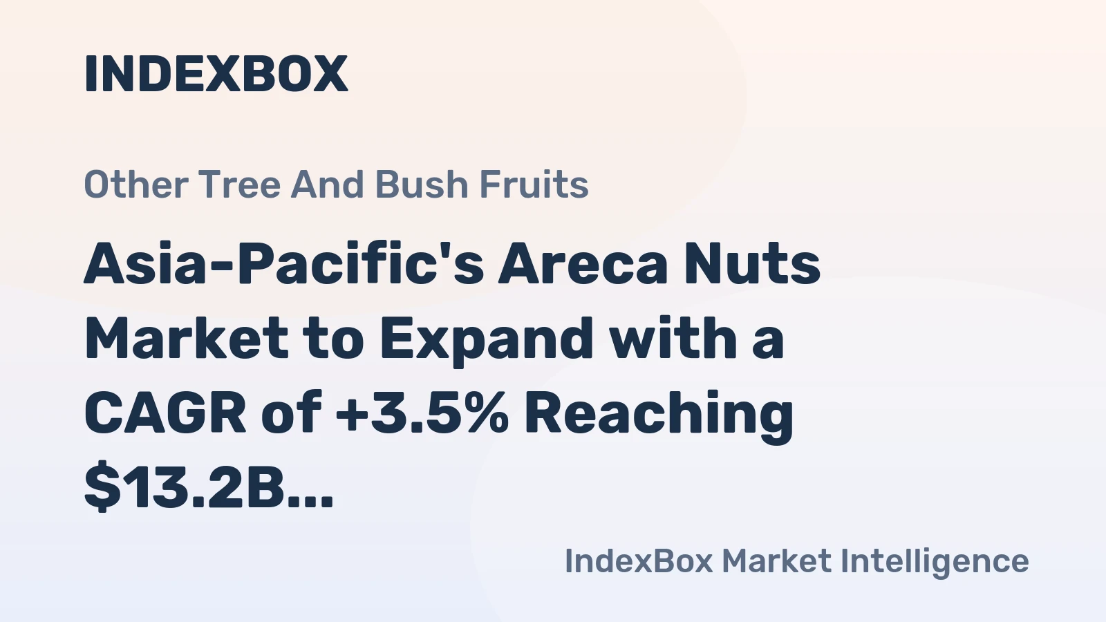 Asia-Pacific's Areca Nuts Market to Expand with a CAGR of +3.5% Reaching $13.2B by 2035