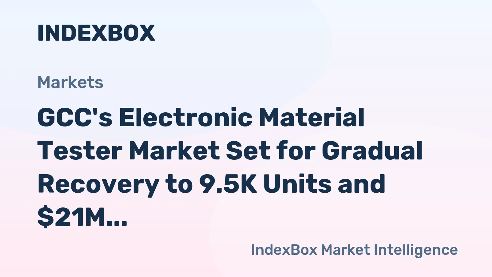GCC's Electronic Material Tester Market Set for Gradual Recovery to 9.5K Units and $21M After 2024 Decline