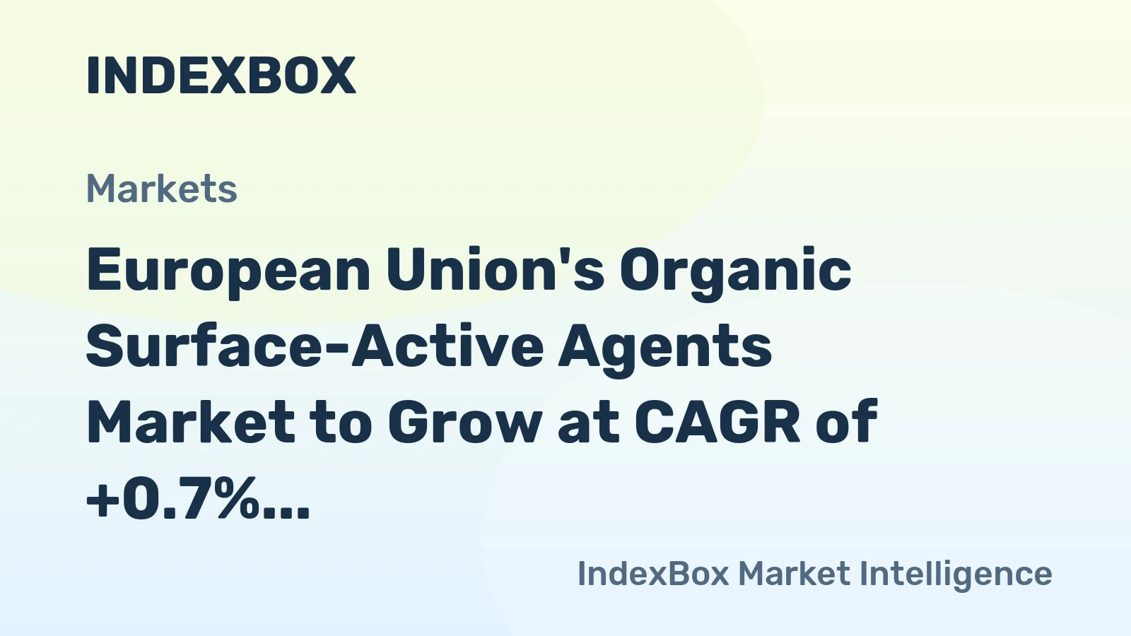European Union's Organic Surface-Active Agents Market to Grow at CAGR of +0.7% Through 2035, Reaching $887M