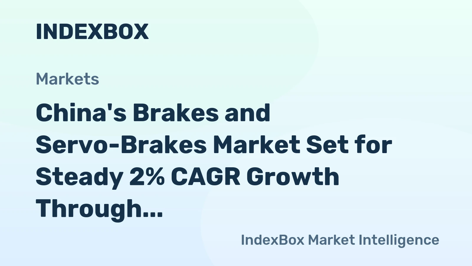China's Brakes and Servo-Brakes Market Set for Steady 2% CAGR Growth Through 2035