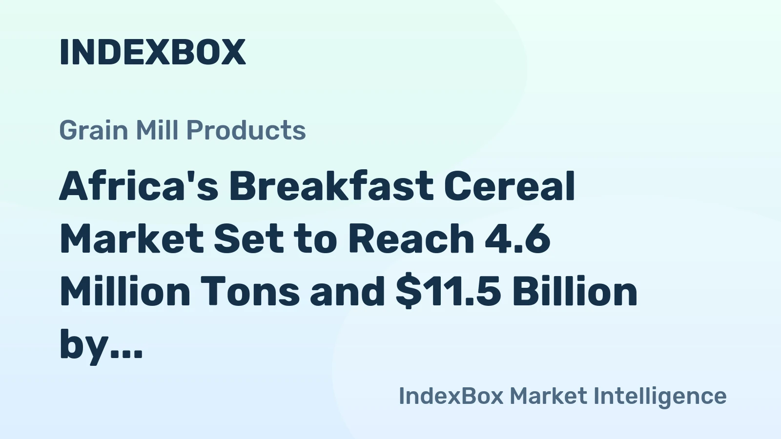 Africa's Breakfast Cereal Market Set to Reach 4.6 Million Tons and $11.5 Billion by 2035