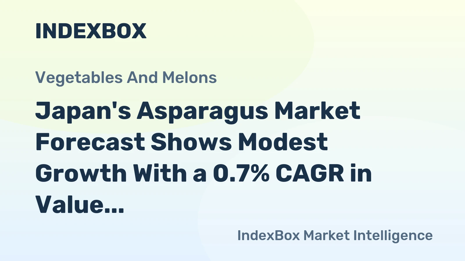 Japan's Asparagus Market Forecast Shows Modest Growth With a 0.7% CAGR in Value