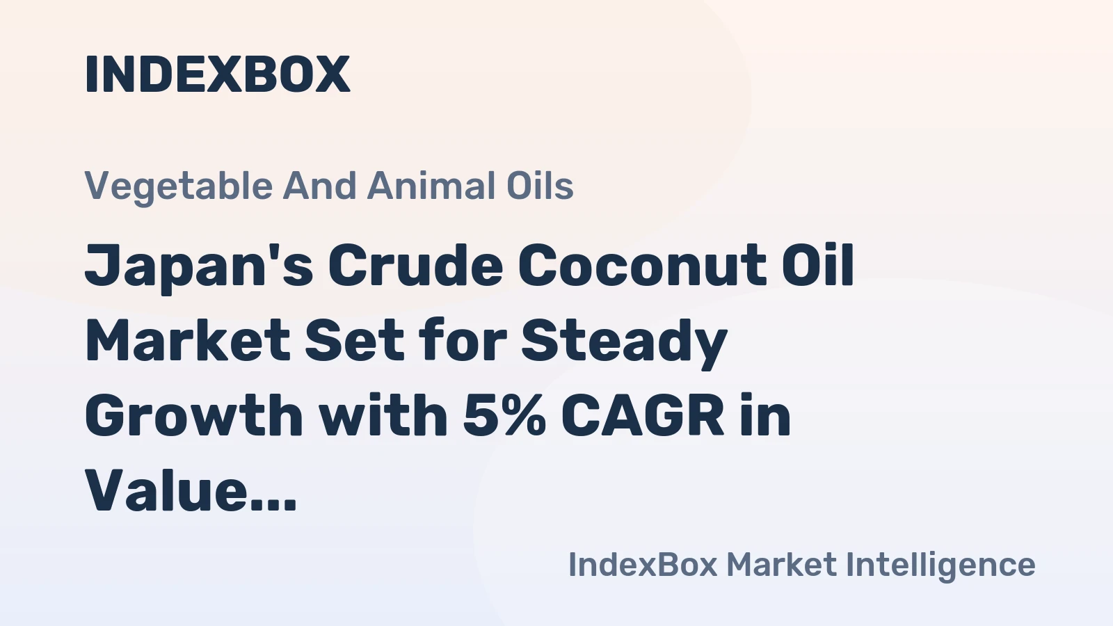 Japan's Crude Coconut Oil Market Set for Steady Growth with 5% CAGR in Value Through 2035