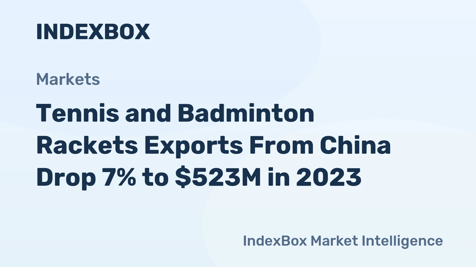 Tennis and Badminton Rackets Exports From China Drop 7% to $523M in 2023