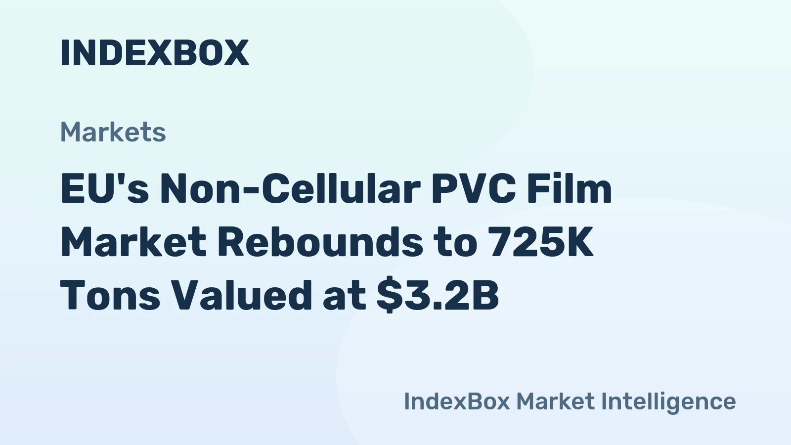 EU's Non-Cellular PVC Film Market Rebounds to 725K Tons Valued at $3.2B