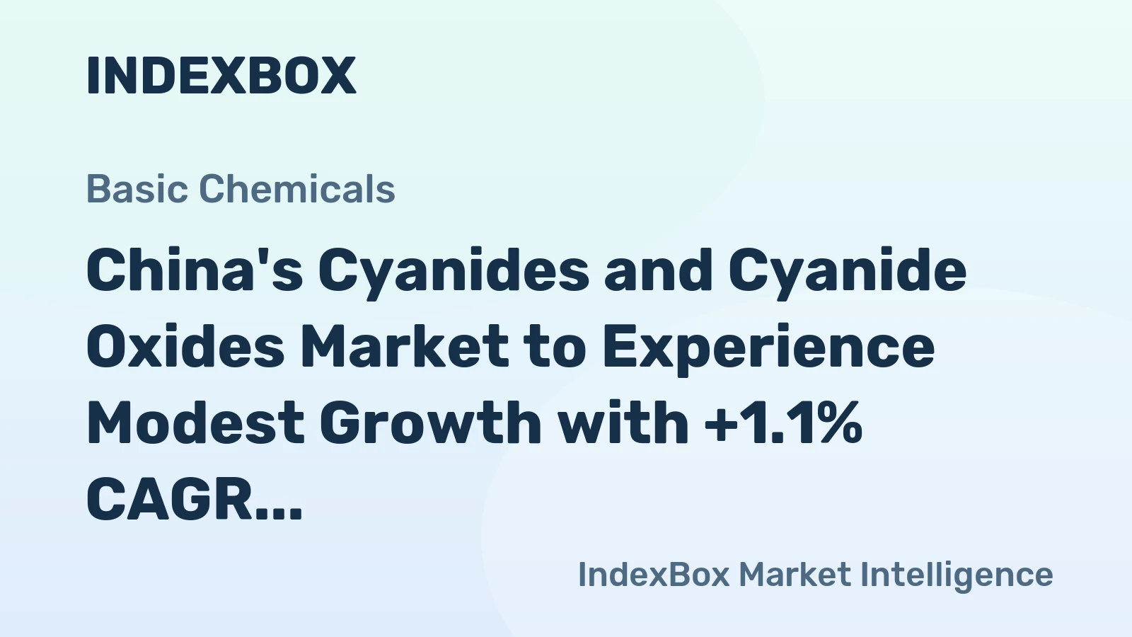 China's Cyanides and Cyanide Oxides Market to Experience Modest Growth with +1.1% CAGR