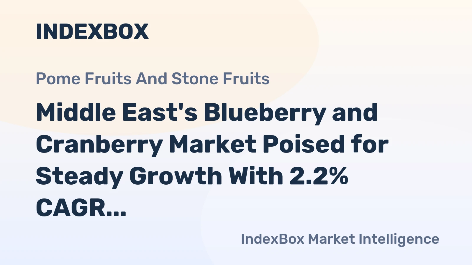 Middle East's Blueberry and Cranberry Market Poised for Steady Growth With 2.2% CAGR in Value