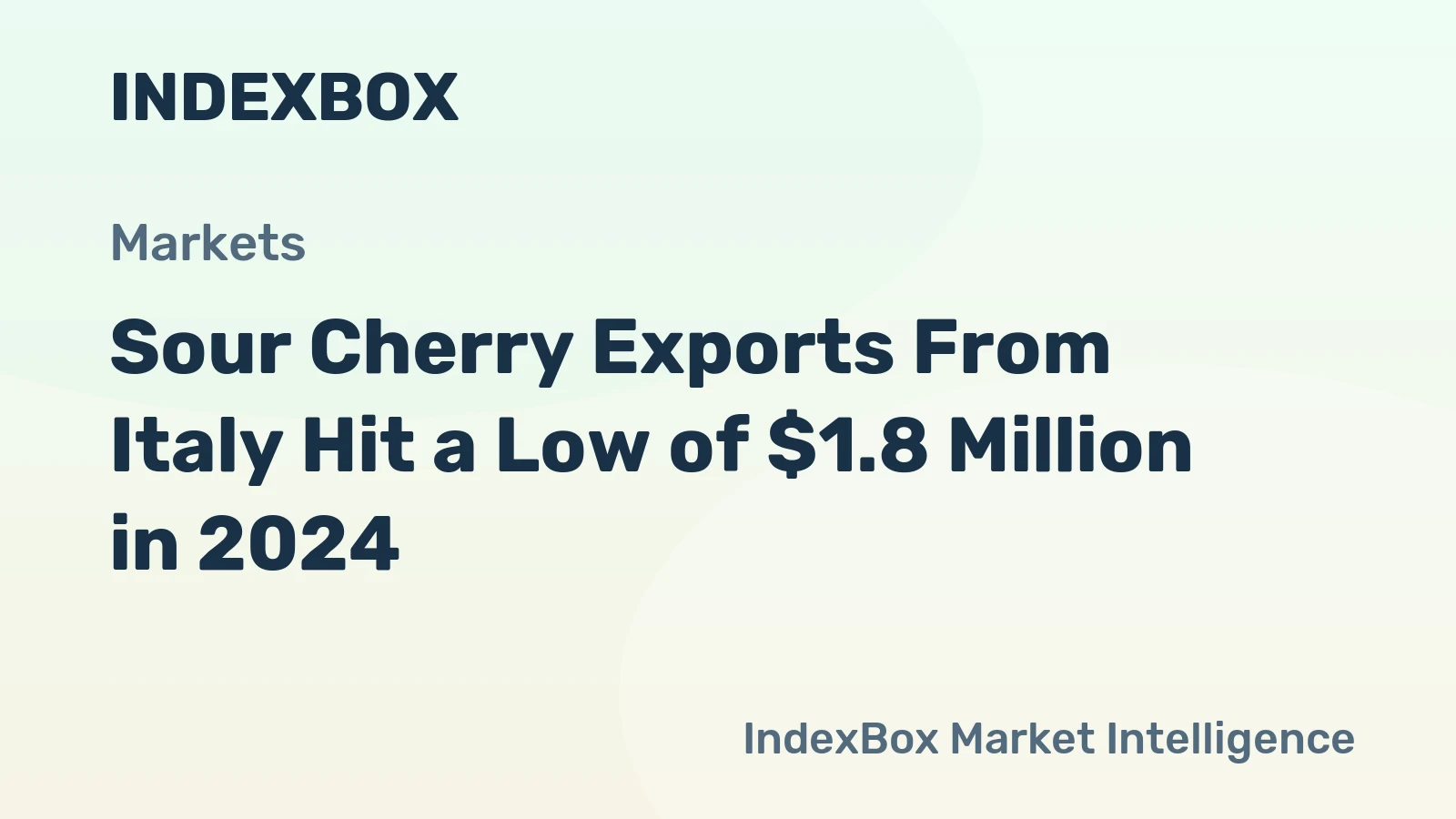 Sour Cherry Exports From Italy Hit a Low of $1.8 Million in 2024