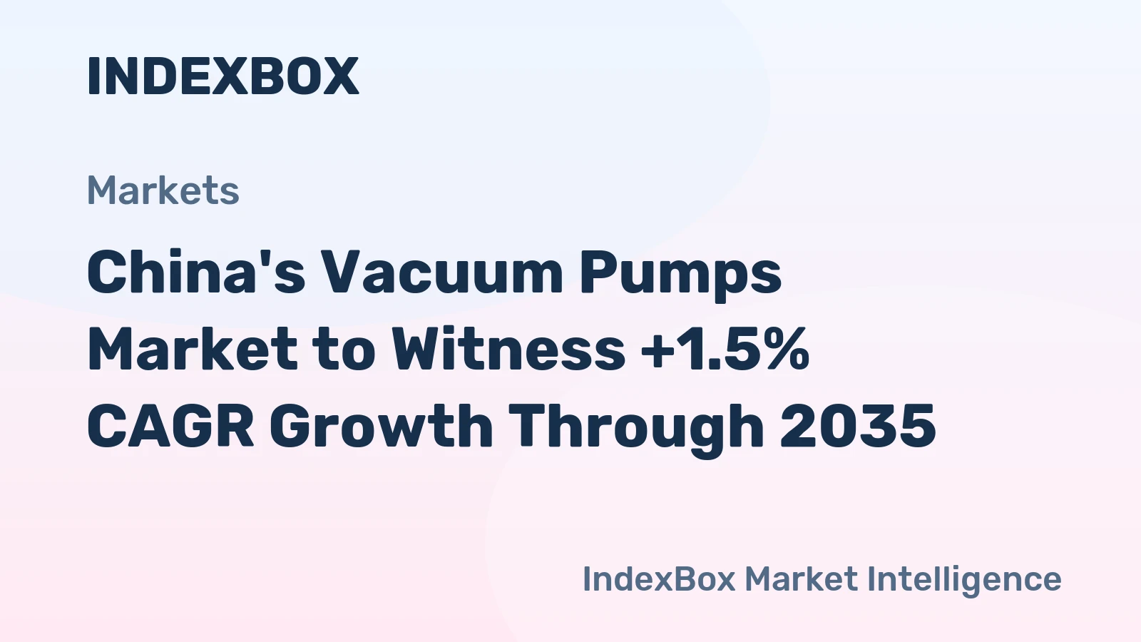 China's Vacuum Pumps Market to Witness +1.5% CAGR Growth Through 2035