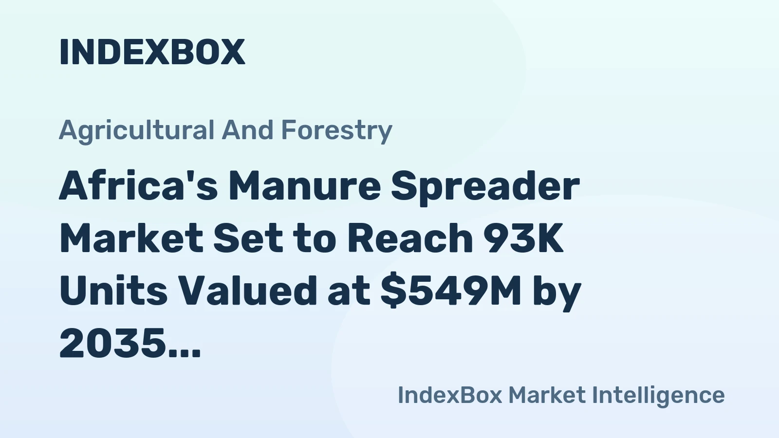 Africa's Manure Spreader Market Set to Reach 93K Units Valued at $549M by 2035