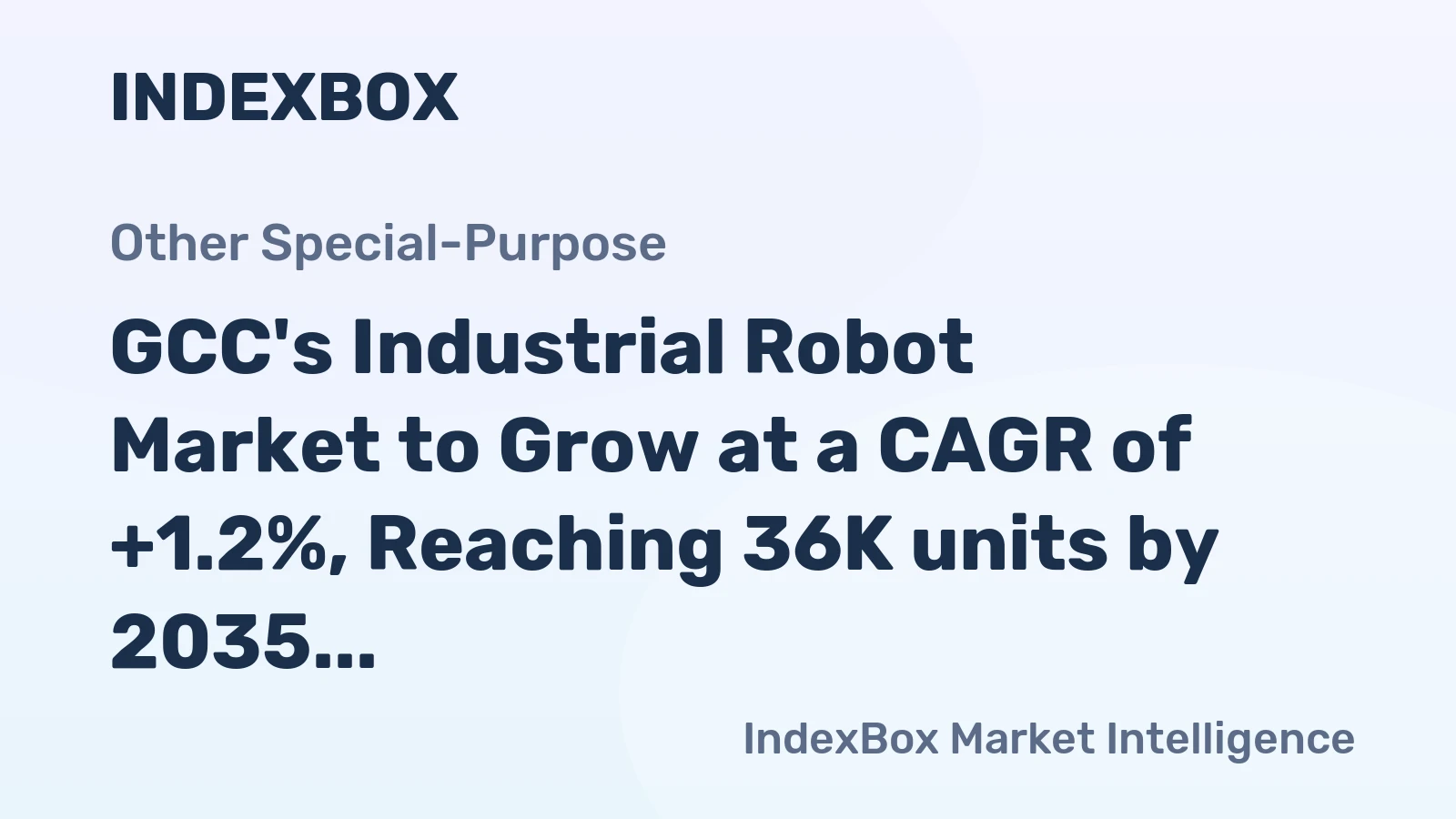 GCC's Industrial Robot Market to Grow at a CAGR of +1.2%, Reaching 36K units by 2035