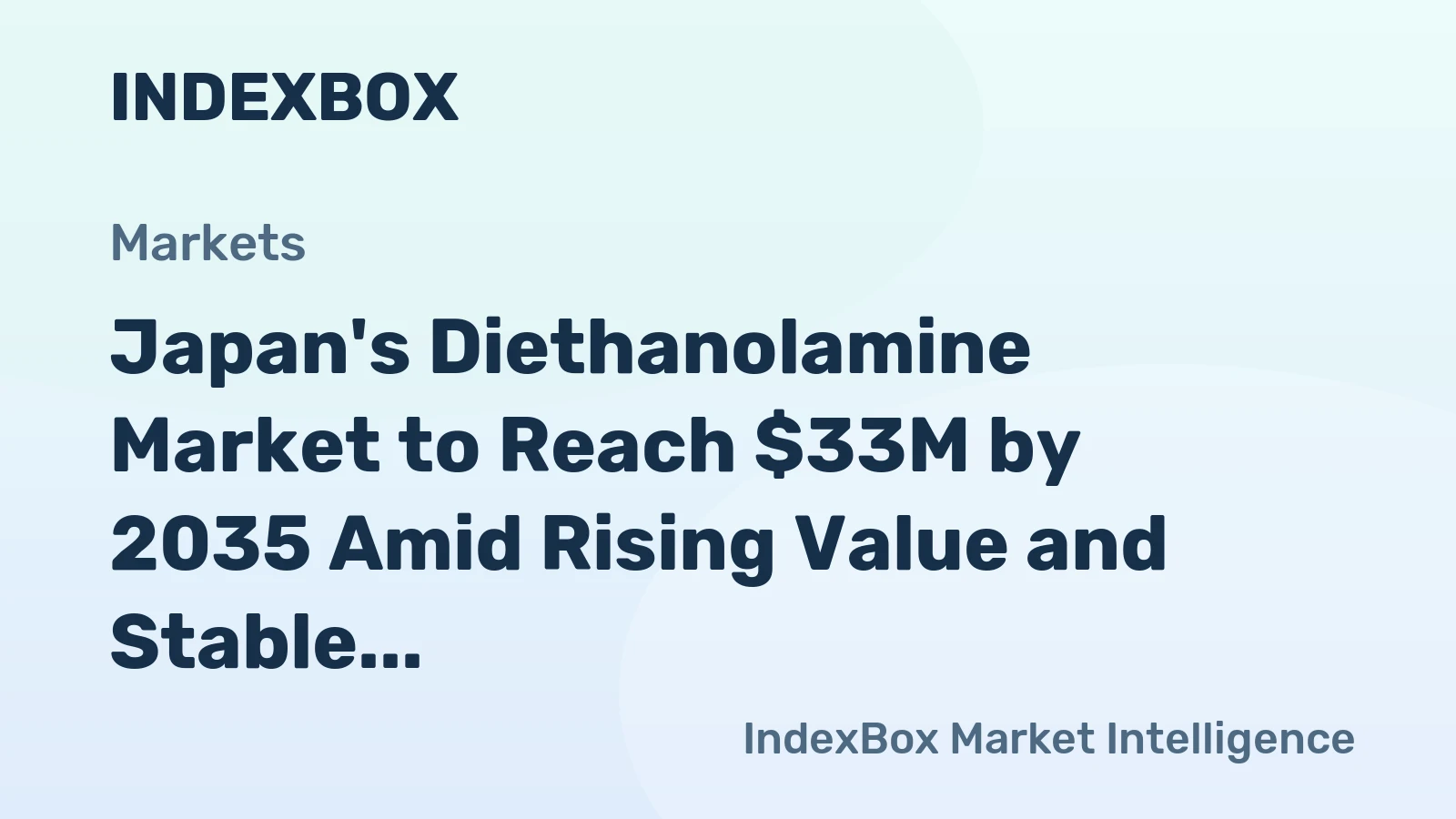 Japan's Diethanolamine Market to Reach $33M by 2035 Amid Rising Value and Stable Volume