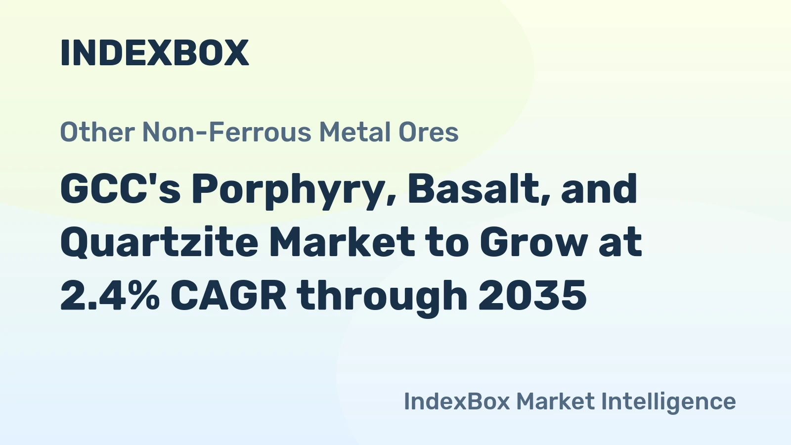 GCC's Porphyry, Basalt, and Quartzite Market to Grow at 2.4% CAGR through 2035