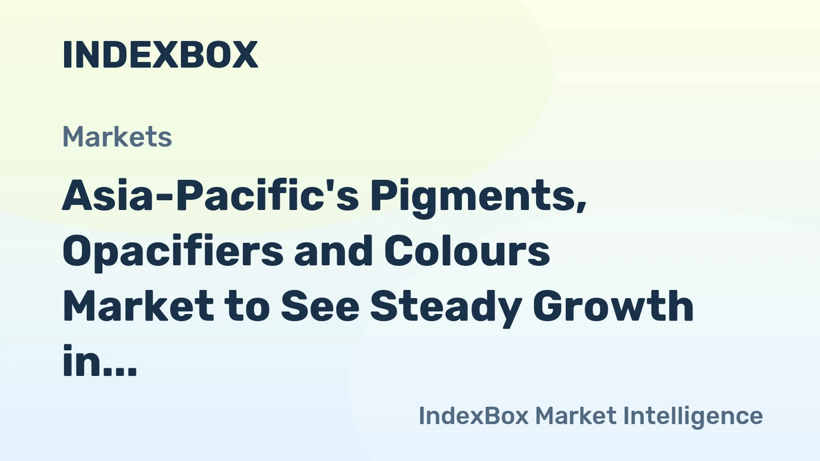 Asia-Pacific's Pigments, Opacifiers and Colours Market to See Steady Growth in Volume and Value Over Next Decade