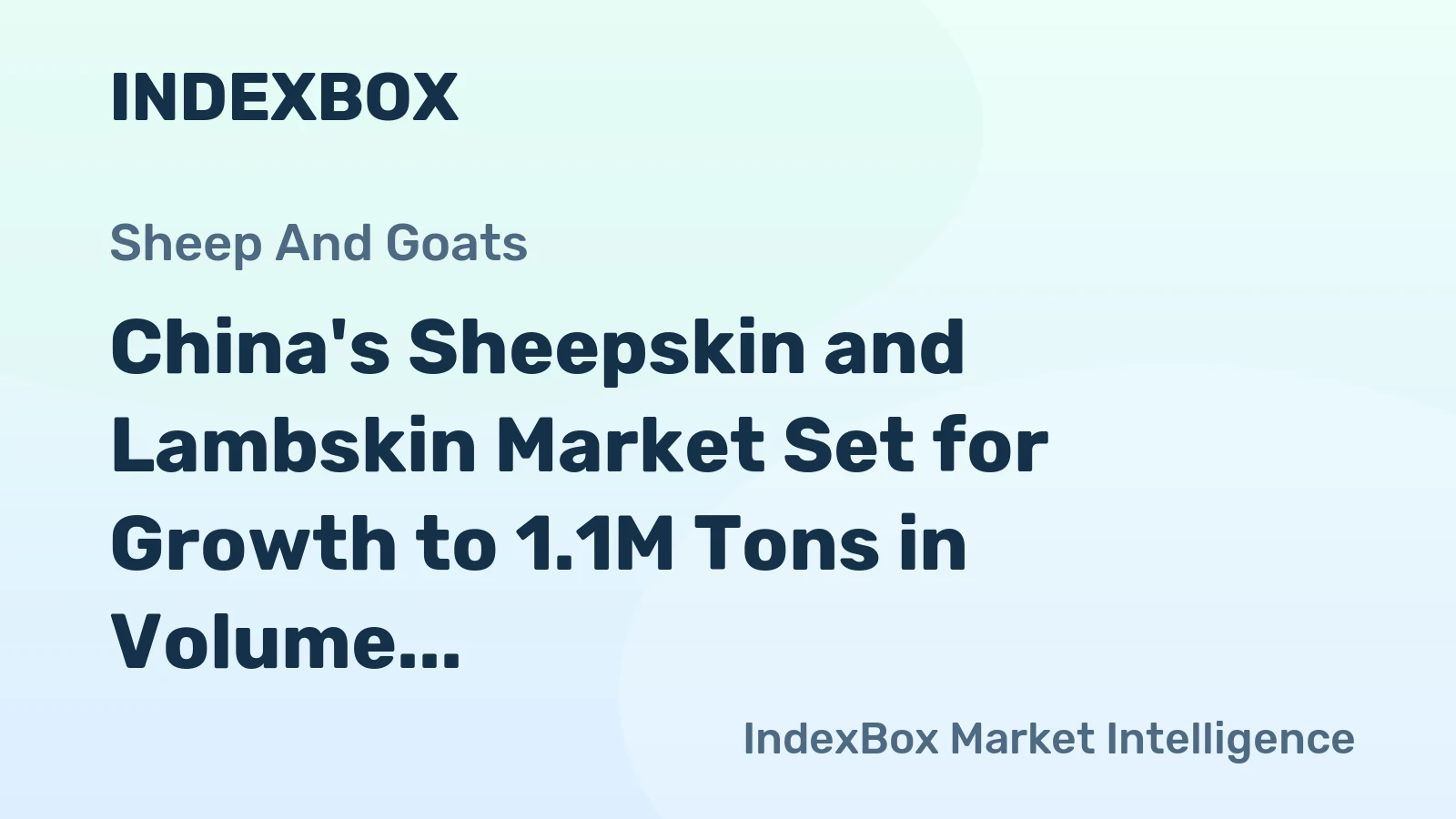 China's Sheepskin and Lambskin Market Set for Growth to 1.1M Tons in Volume and $2.2B in Value
