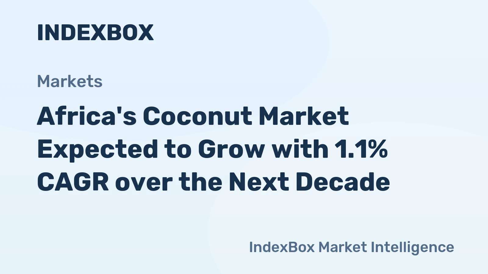 Africa's Coconut Market Expected to Grow with 1.1% CAGR over the Next Decade