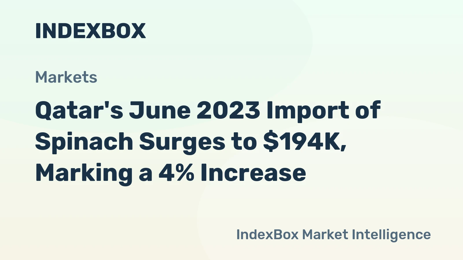 Qatar's June 2023 Import of Spinach Surges to $194K, Marking a 4% Increase