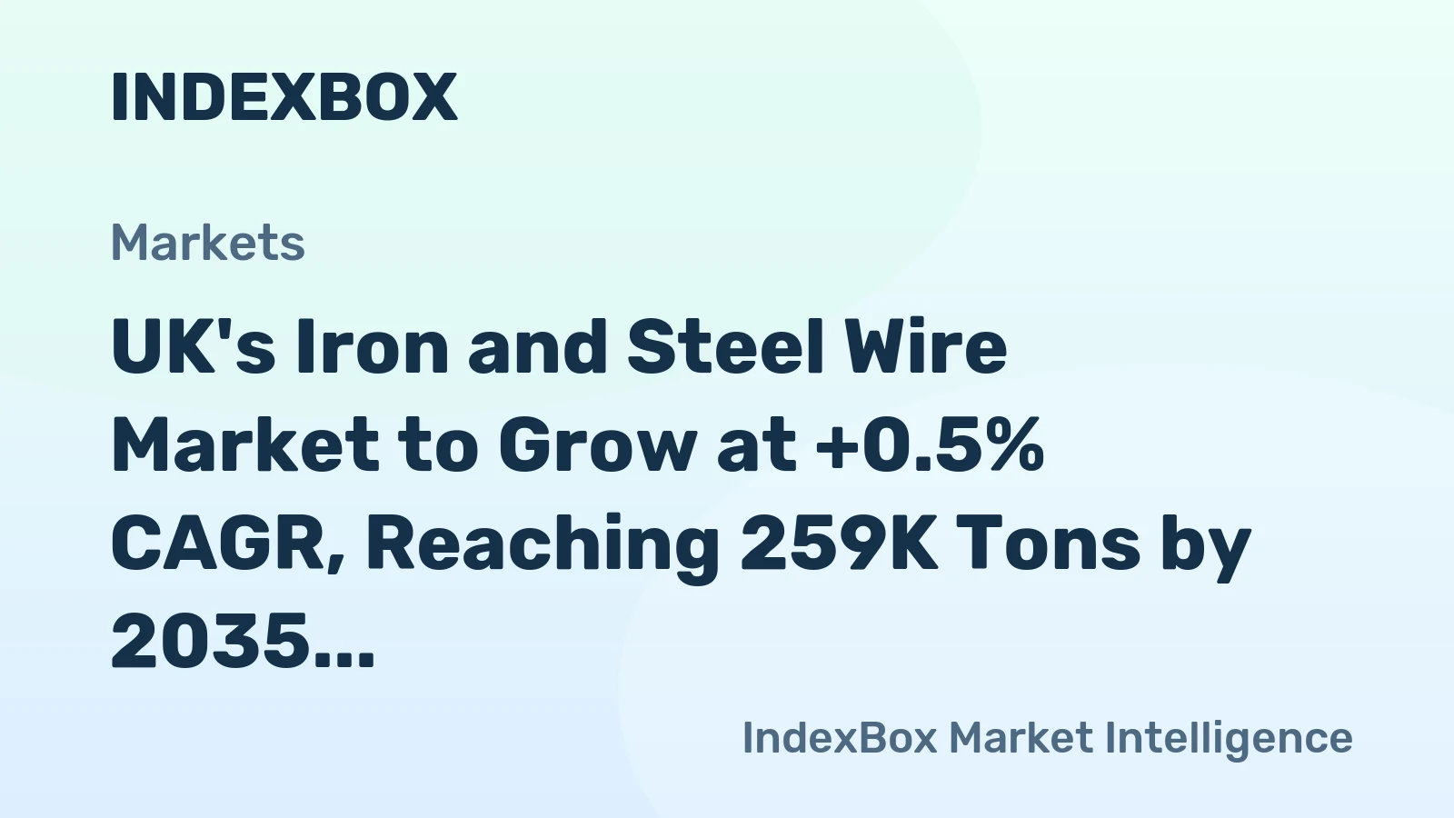 UK's Iron and Steel Wire Market to Grow at +0.5% CAGR, Reaching 259K Tons by 2035