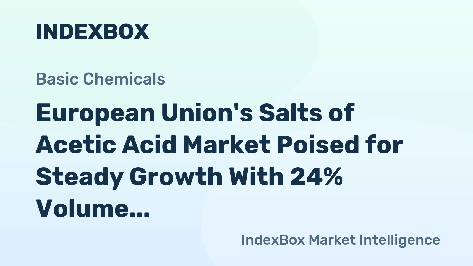European Union's Salts of Acetic Acid Market Poised for Steady Growth With 24% Volume CAGR Through 2035