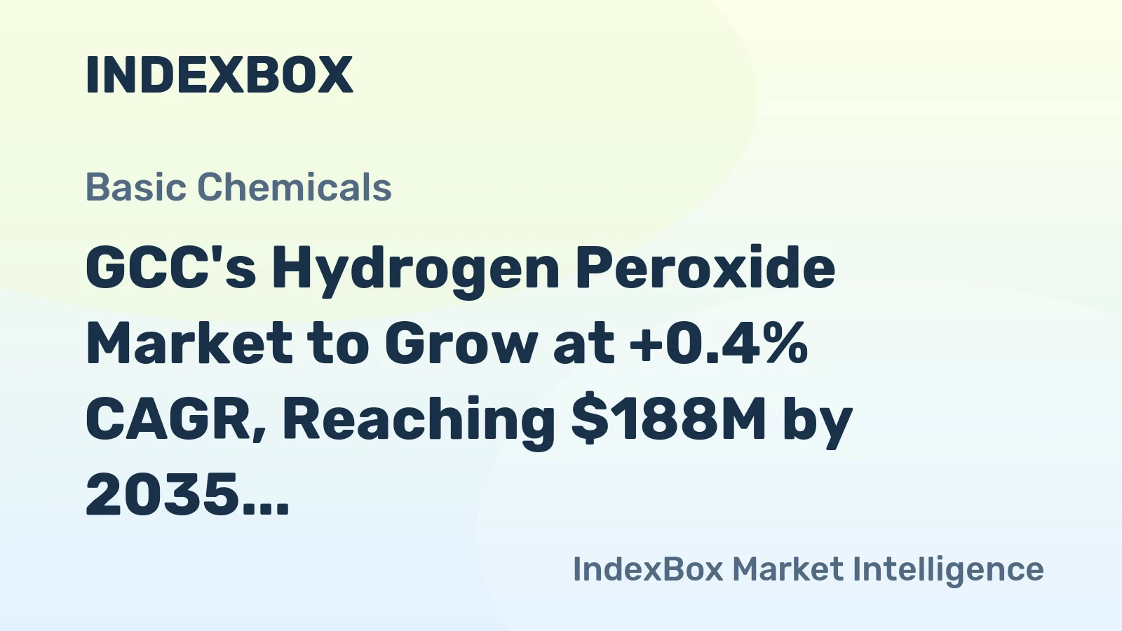 GCC's Hydrogen Peroxide Market to Grow at +0.4% CAGR, Reaching $188M by 2035