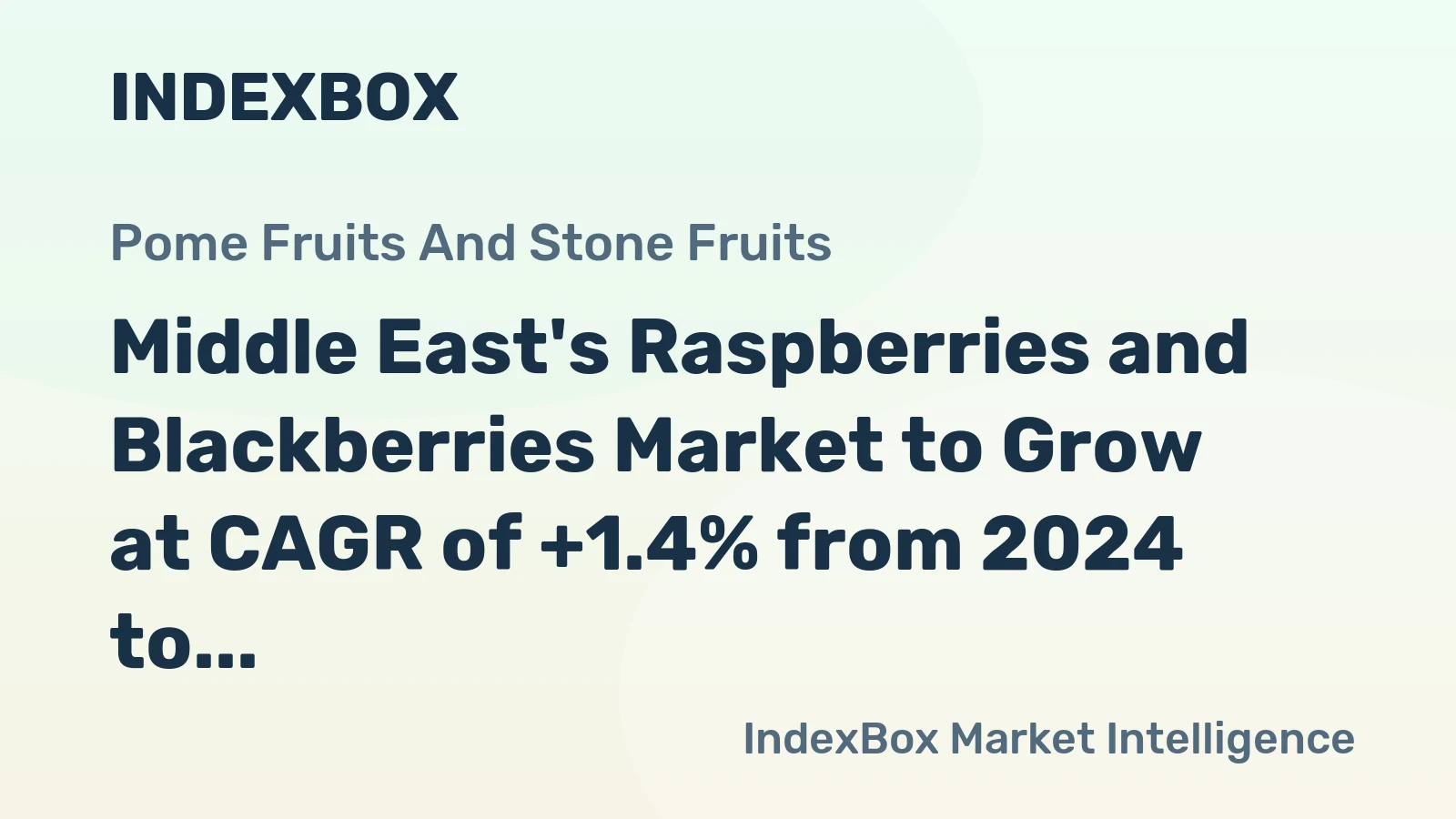 Middle East's Raspberries and Blackberries Market to Grow at CAGR of +1.4% from 2024 to 2035, Reaching $116M in Value