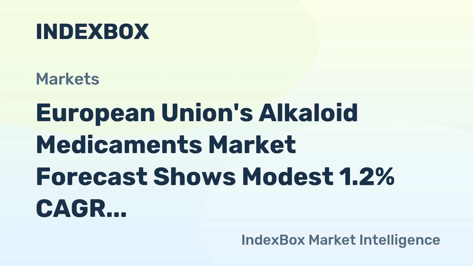European Union's Alkaloid Medicaments Market Forecast Shows Modest 1.2% CAGR Growth Through 2035