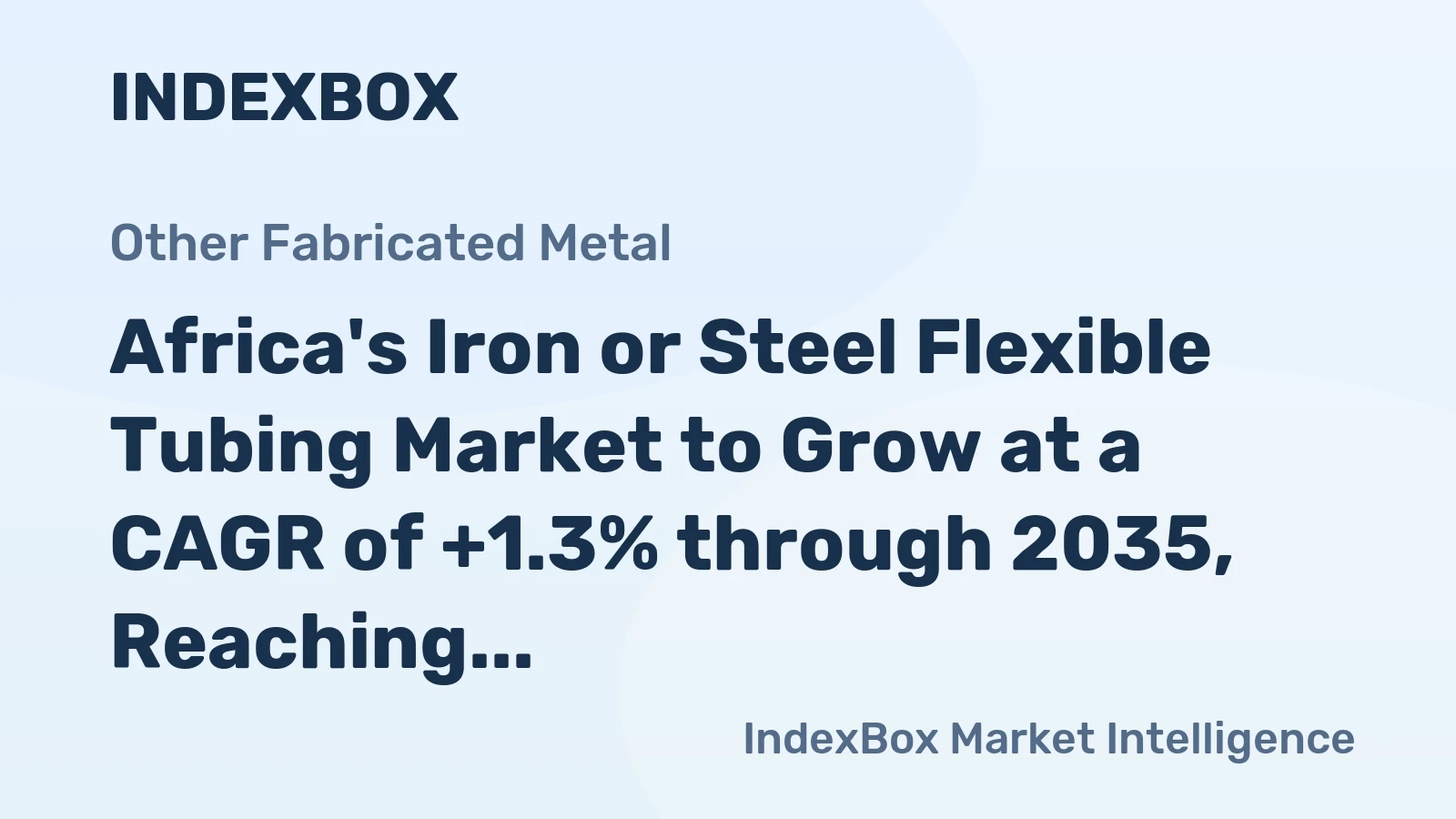 Africa's Iron or Steel Flexible Tubing Market to Grow at a CAGR of +1.3% through 2035, Reaching $710M in Value