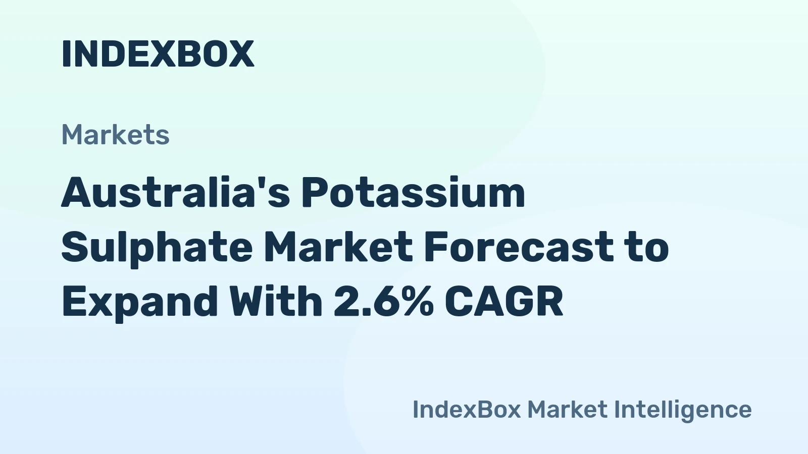 Australia's Potassium Sulphate Market Forecast to Expand With 2.6% CAGR