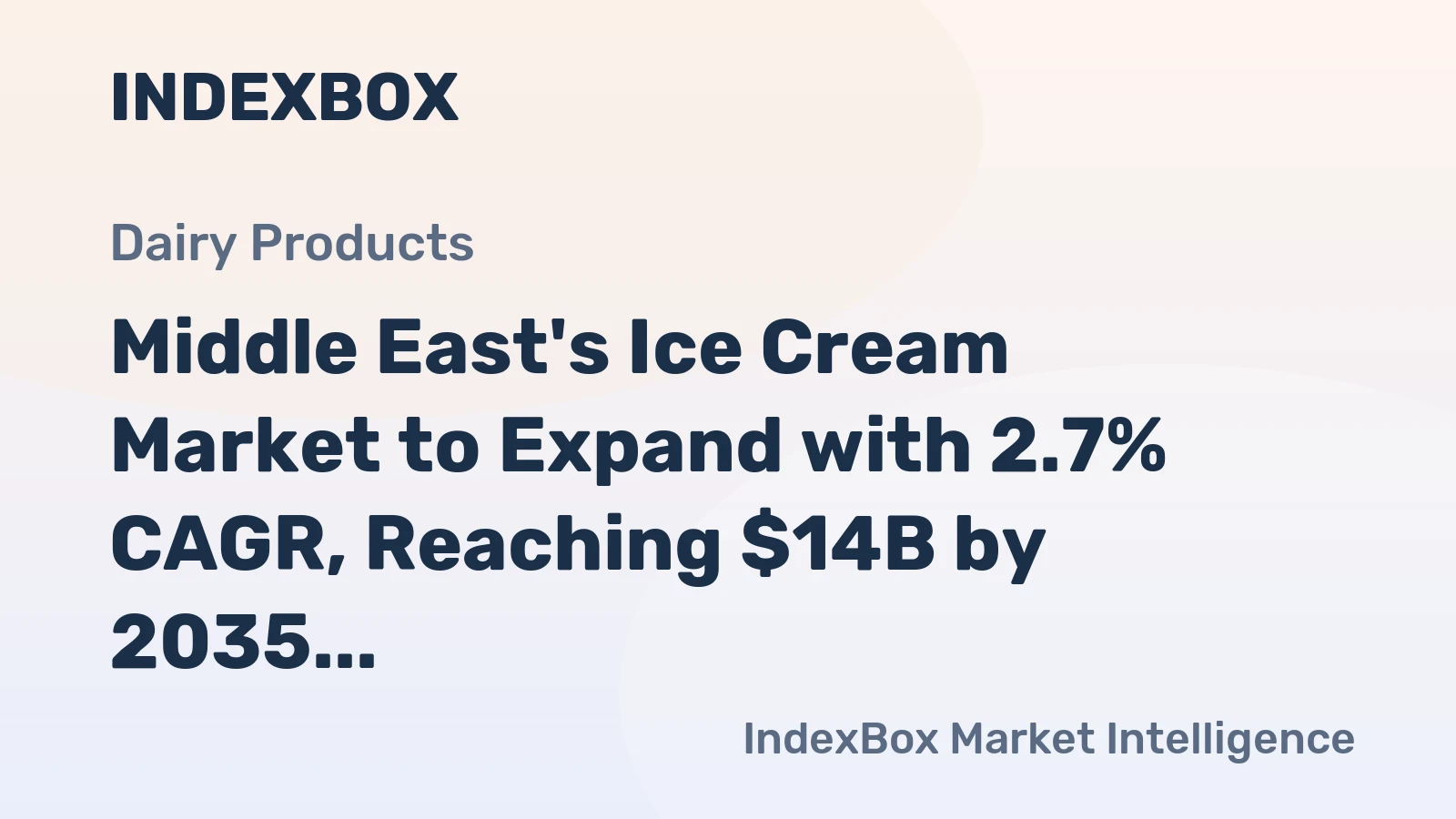 Middle East's Ice Cream Market to Expand with 2.7% CAGR, Reaching $14B by 2035
