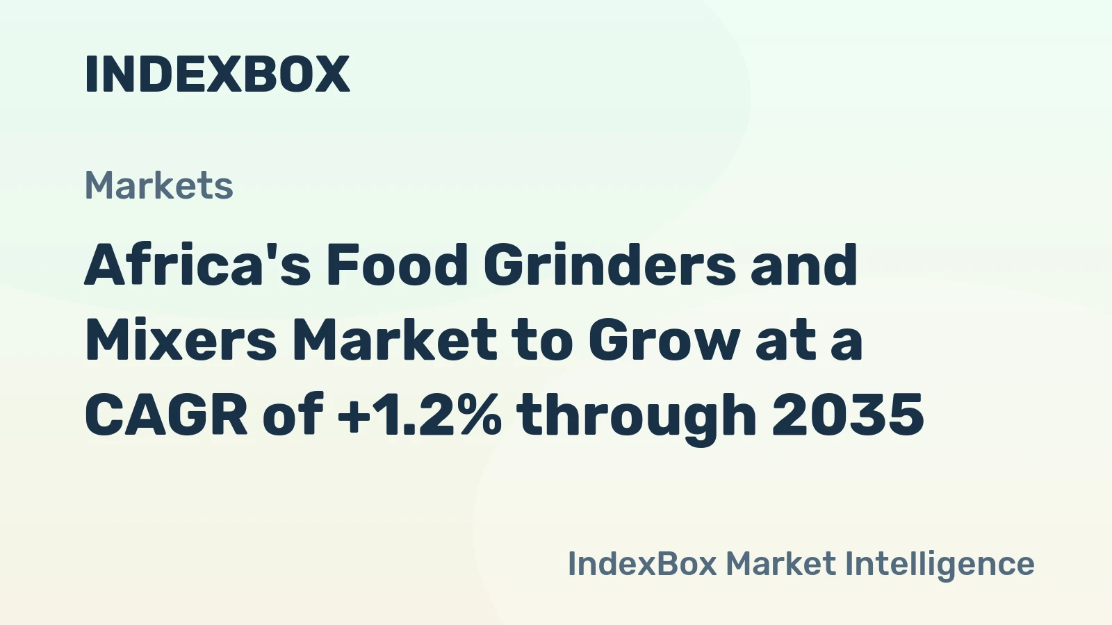 Africa's Food Grinders and Mixers Market to Grow at a CAGR of +1.2% through 2035