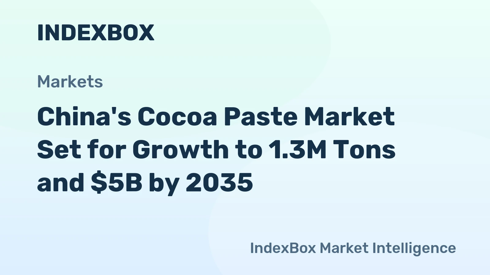China's Cocoa Paste Market Set for Growth to 1.3M Tons and $5B by 2035