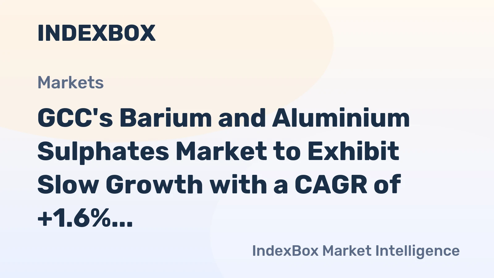 GCC's Barium and Aluminium Sulphates Market to Exhibit Slow Growth with a CAGR of +1.6% from 2024 to 2035
