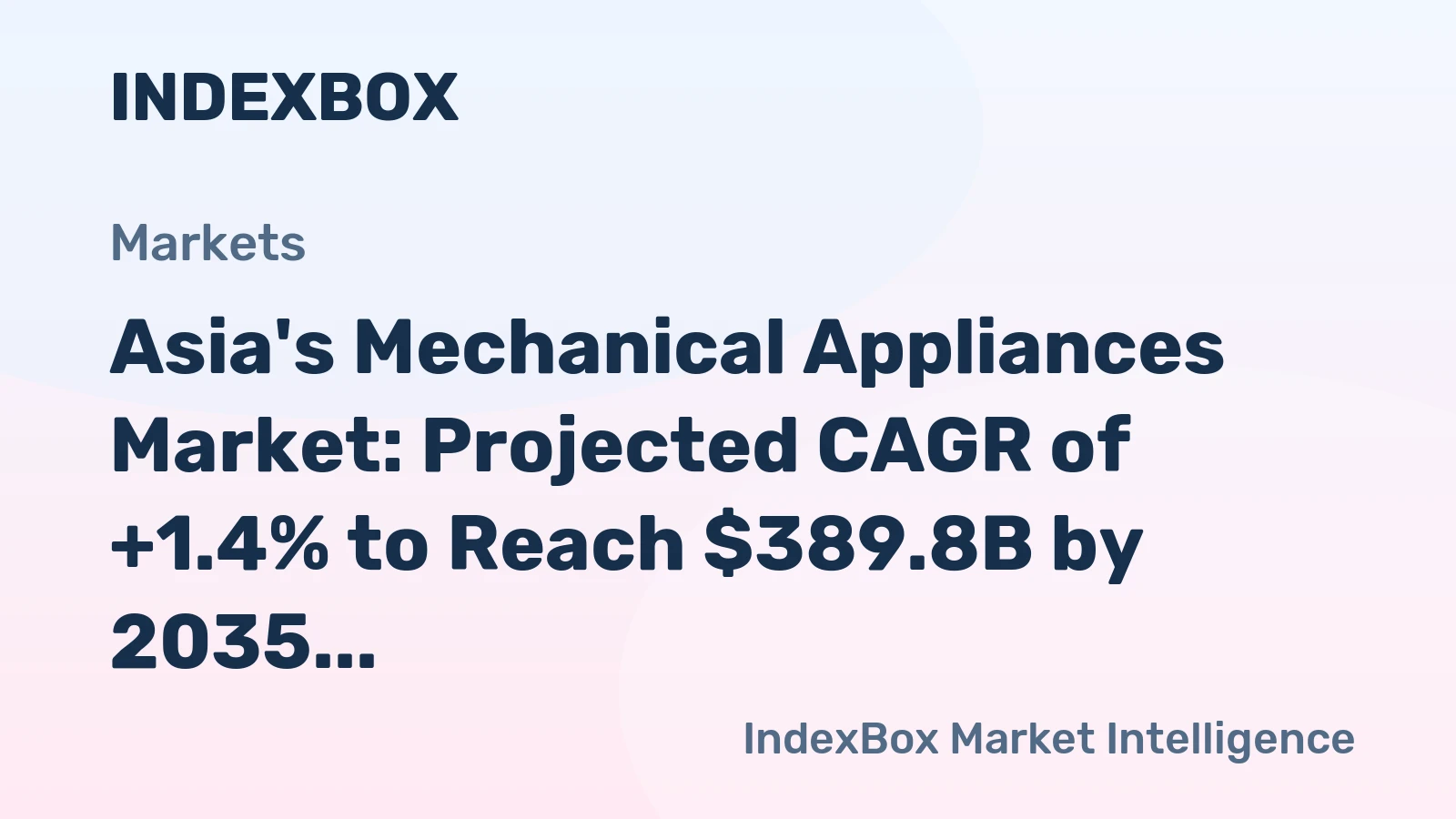 Asia's Mechanical Appliances Market: Projected CAGR of +1.4% to Reach $389.8B by 2035