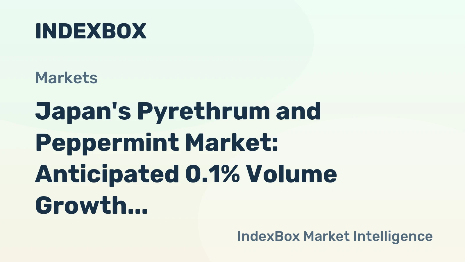 Japan's Pyrethrum and Peppermint Market: Anticipated 0.1% Volume Growth to 31K Tons and 0.9% Value Growth to $307M by 2035