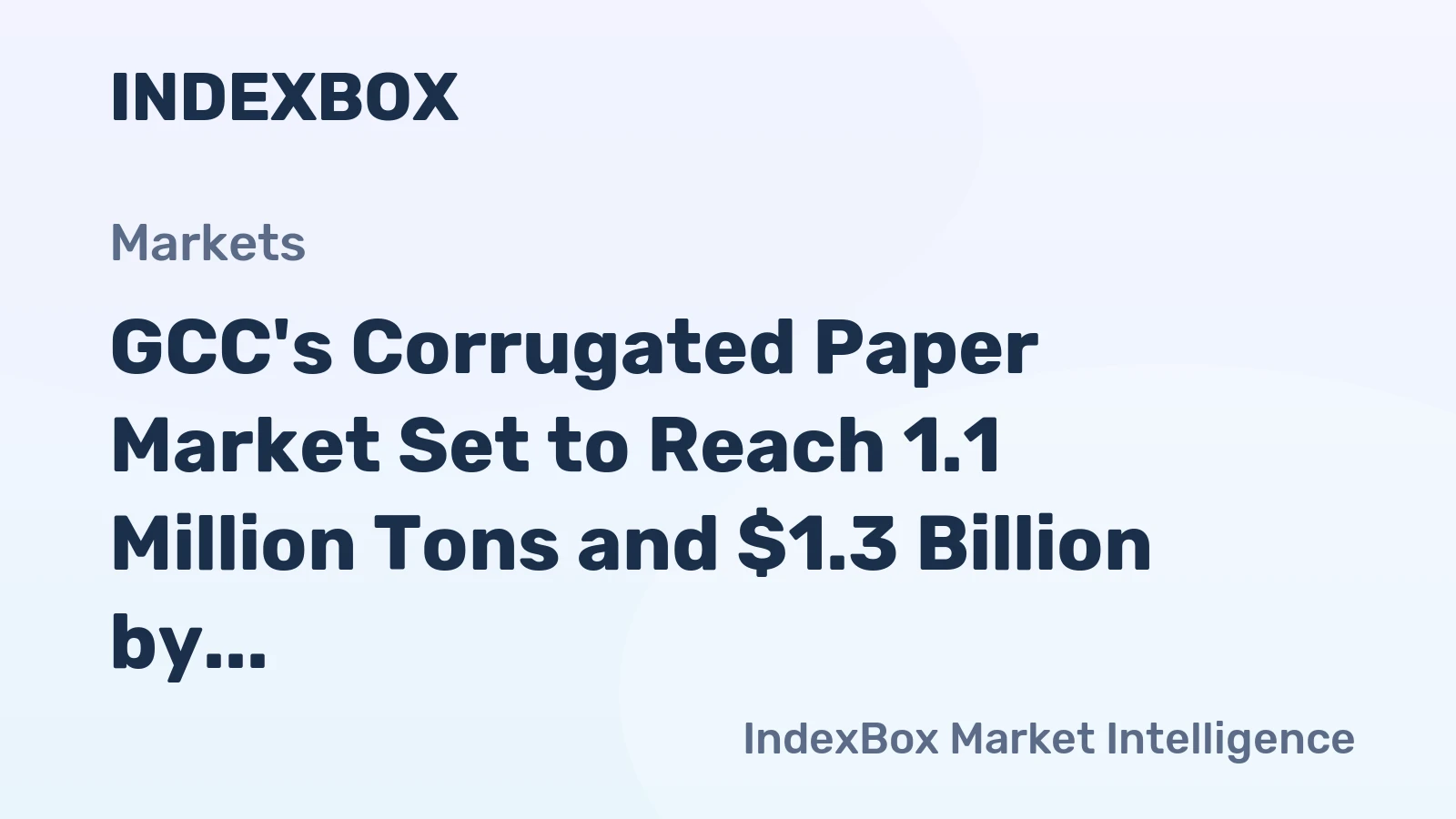 GCC's Corrugated Paper Market Set to Reach 1.1 Million Tons and $1.3 Billion by 2035