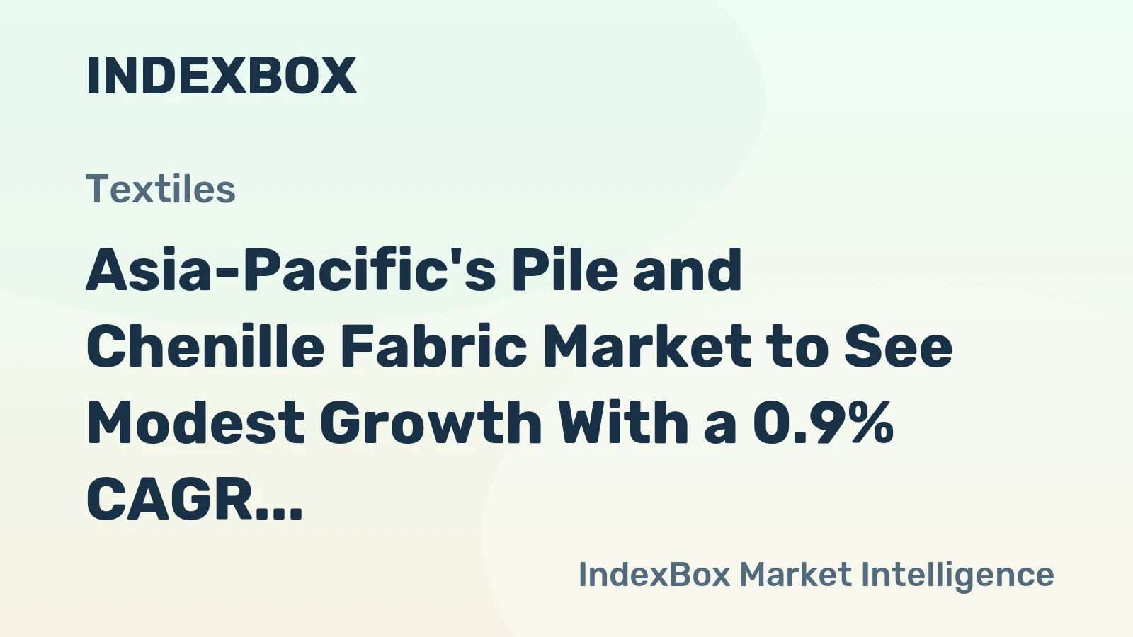 Asia-Pacific's Pile and Chenille Fabric Market to See Modest Growth With a 0.9% CAGR in Value