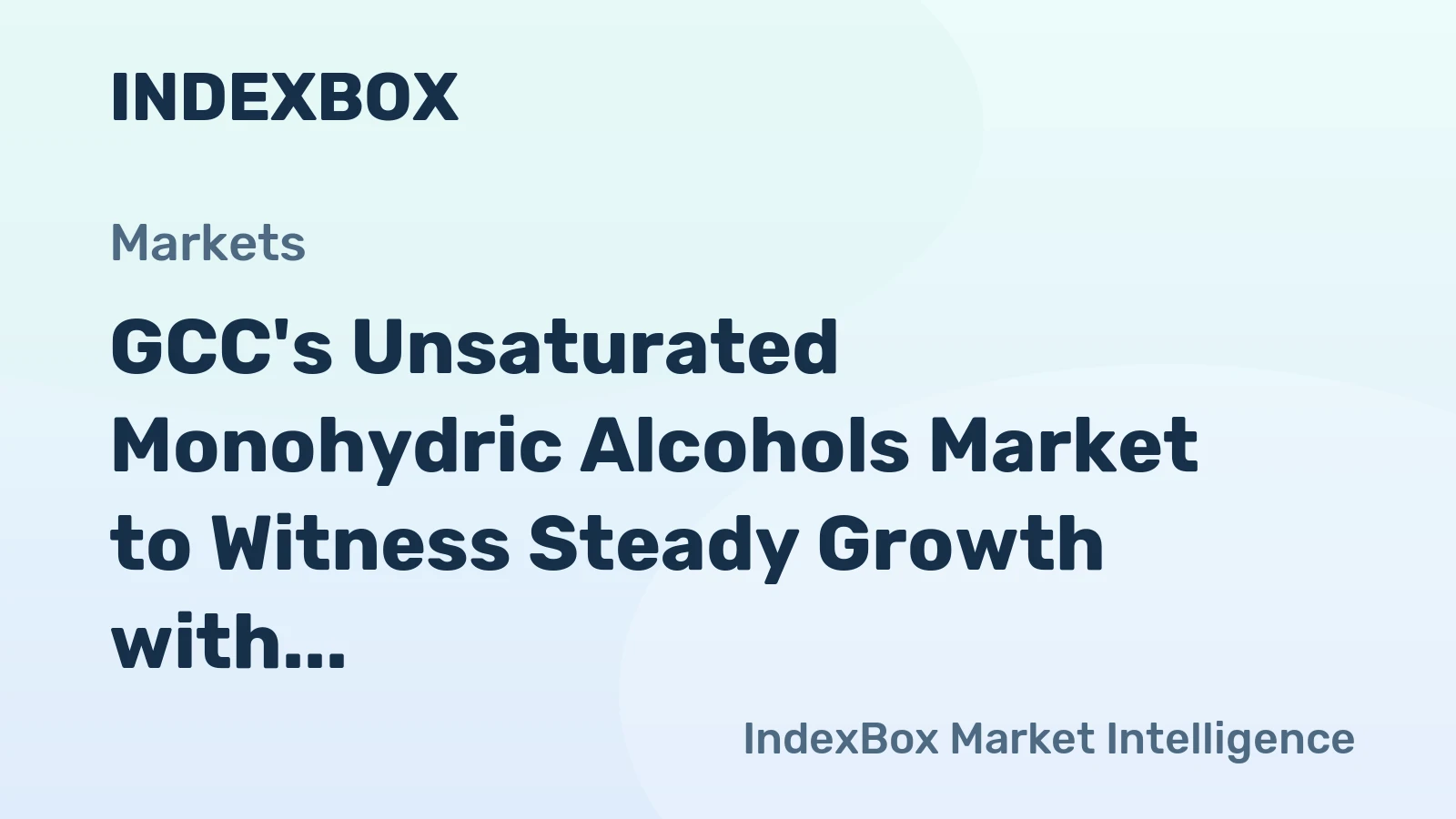 GCC's Unsaturated Monohydric Alcohols Market to Witness Steady Growth with +1.5% CAGR Increase in Volume and +3.0% CAGR Increase in Value from 2024-2035