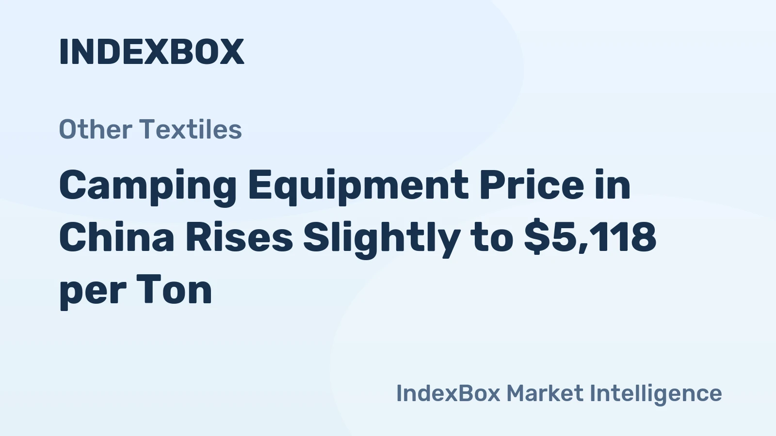 Camping Equipment Price in China Rises Slightly to $5,118 per Ton